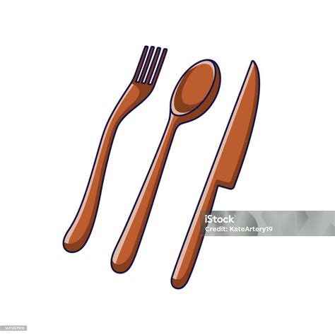 재사용 가능한 나무 수저 지속 가능한 생활 방식 폐기물 제로 생태 개념 낙서 스타일의 벡터 그림 0명에 대한 스톡 벡터 아트 및