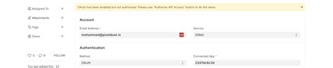 Oauth Error Please Authorize Oauth For Email Account Notifications