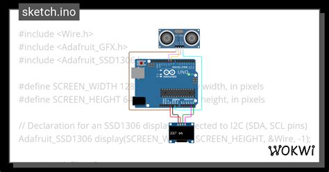Display Sensor Jarak Copy Wokwi Esp32 Stm32 Arduino Simulator