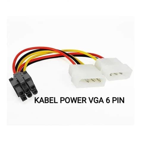 Jual Kabel Power VGA 6 Pin PCI E 6 PIN VGA MOLEX TO 6 PIN Shopee Indonesia