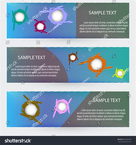 Colorful Vector Set Three Header Designs Stock Vector Royalty Free 325549103 Shutterstock