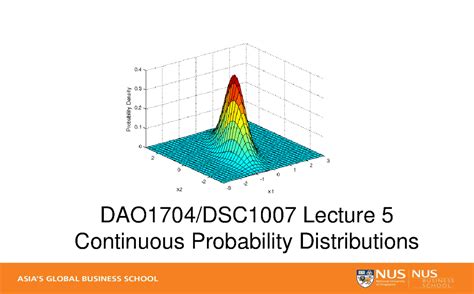 Lecture 5 Continuous Probability Distributions 5 Continuous