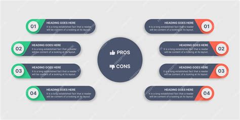 장단점 비교 Vs 인포 그래픽 템플릿 디자인 프리미엄 벡터