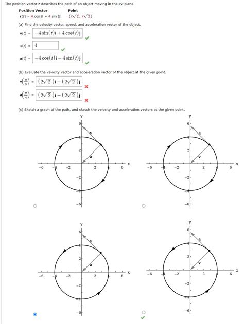 Solved The Position Vector R Describes The Path Of An Object Chegg
