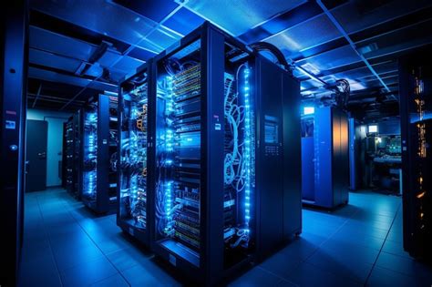 Premium Photo Wide Angle Shot Of A Server Room With Redundant Power