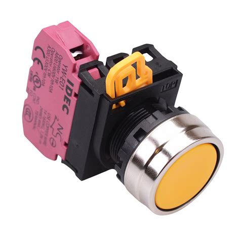 Yw4b A1e01y Yellow 22mm Metal Bezel Maintained Push Button Switch Nc I