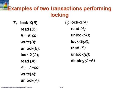 Chapter 15 Concurrency Control N Lockbased Protocols L