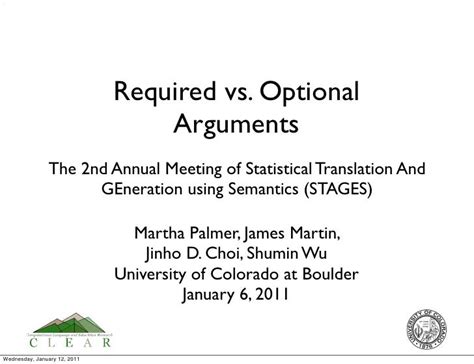 Required Vs Optional Arguments