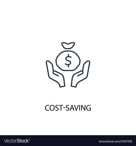 Cost Saving Concept Line Icon Simple Element Vector Image