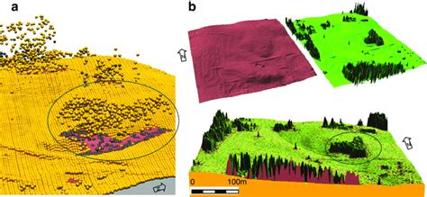 visualization based on multiple return lidar data a point cloud b