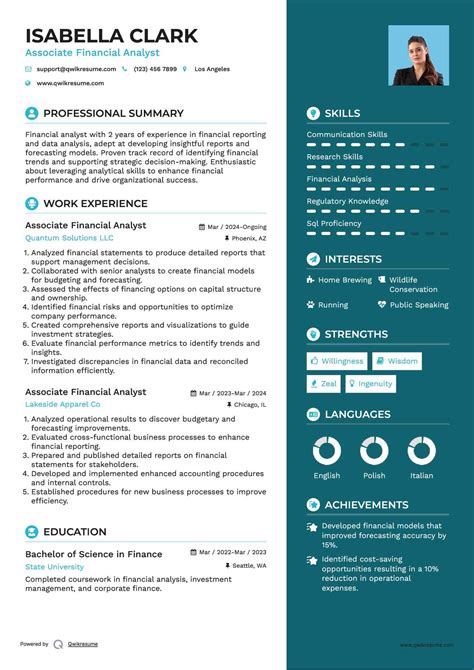 10 Associate Financial Analyst Resume Samples And Templates For 2025
