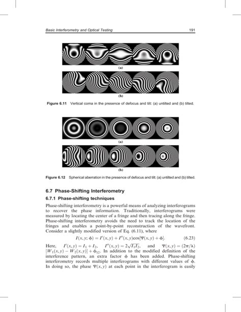 Interferometry And Optical Testing Phase Shifting Techniques