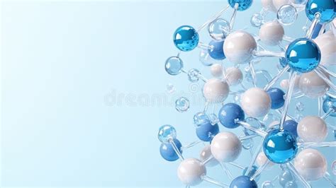 Colorful Molecular Structure Featuring Blue And White Spheres On A Soft Gradient Background
