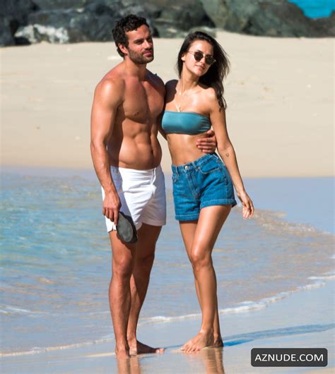 Lucy Watson And James Dunmore Taking A Romantic Stroll On The Beach On