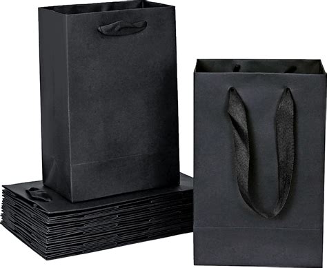 Huaprint 12 Pack Small Black T Bags 5x3 25x8 Inch Tiny
