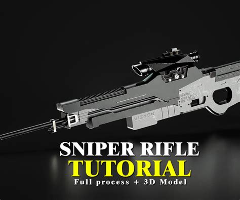 Artstation Sniper Rifle 3d Model Full Tutorial Tutorials