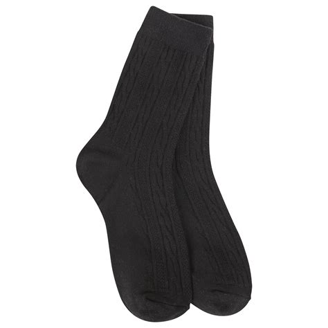 Black Weekend Cable Mini Crew Socks