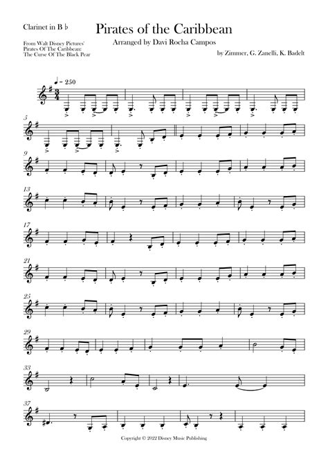 Pirates Of The Caribbean Arr Davi Rocha Campos By Zimmer Sheet Music