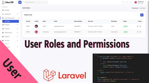 Laravel User Roles And Permissions School Management YouTube