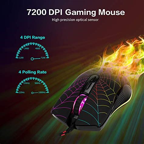 Chonchow Rgb Wired Gaming Mouse Led Backlit Ergonomic 6 Programmable Buttons Gaming Mouse With