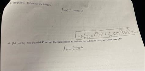 Solved 3 10 Points Calculate The Integra