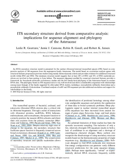 pdf its secondary structure derived from comparative analysis