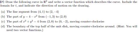 Solved P Draw The Following Curve In R And Write A Vector Chegg