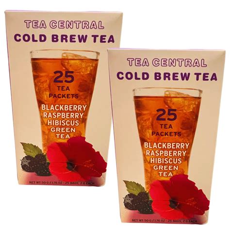 Cold Brew Iced Tea Blackberry Raspberry Hibiscus Green Tea, 25 Ct Individually Wrapped Packets ...