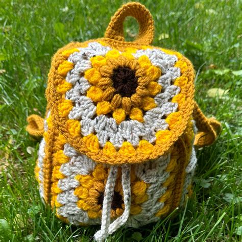 Mini Sunflower Backpack Pdf Pattern With Adjustable And Removeable