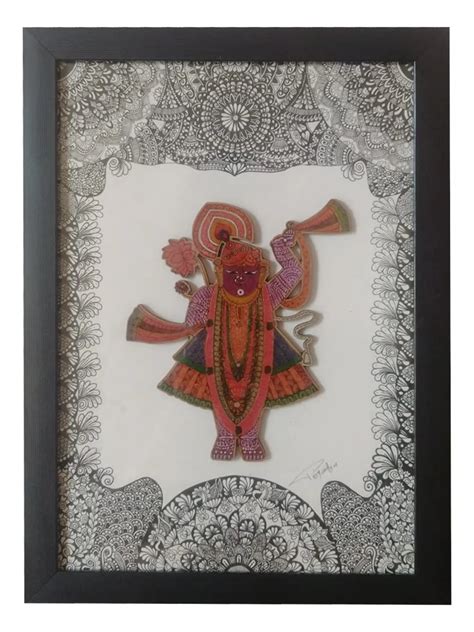 Lord Shrinath Ji Pen On Canvas By Priyanka Gupta With Frame