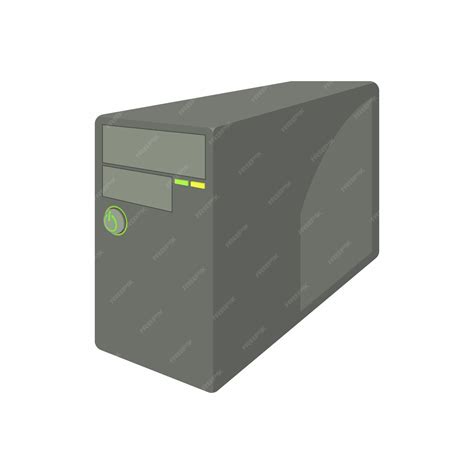 Premium Vector Black Computer System Unit Icon In Cartoon Style On A White Background