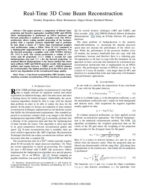 Pdf Real Time 3d Cone Beam Reconstruction
