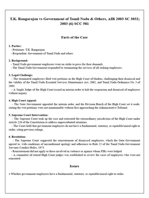 Tk Rangarajan Vs Government Of Tamil Nadu And Others Air 2003 Pdf