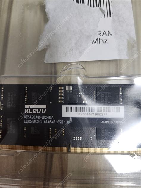 klevv ddr5 5600 cl46 16gb 노트북용 cpu 메인보드 중고나라