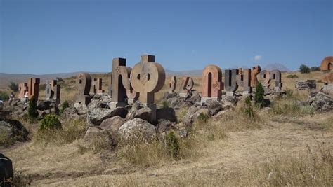 Armenian Alphabet Monument In Byurakan