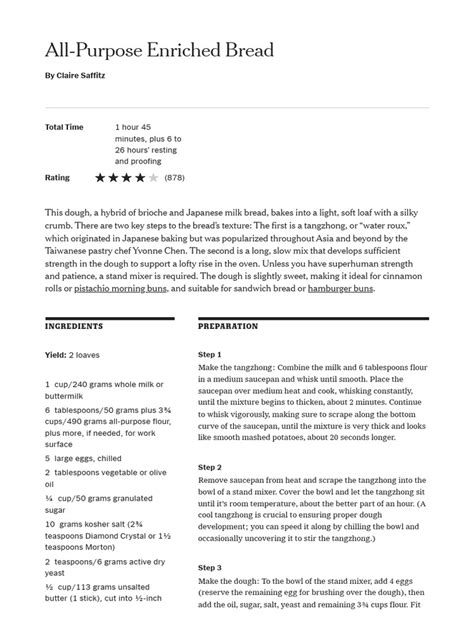 All Purpose Enriched Bread Recipe With Video Pdf Breads Dough