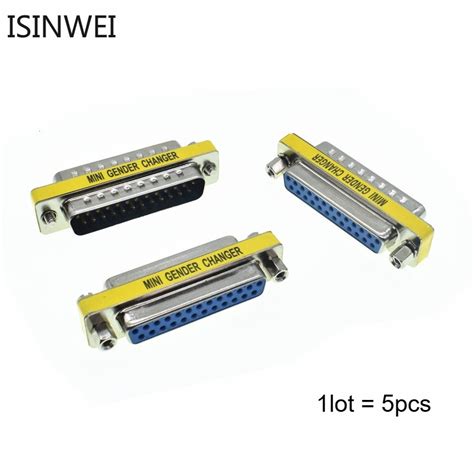 5pcs DB25 D Sub 25pin Connectors Mini Gender Changer Adapter RS232 Serial Connector Shopee