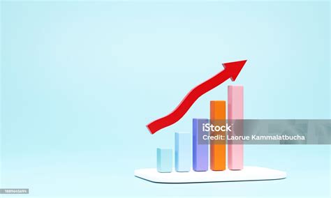 3d 렌더링 3d 일러스트레이션 막대 그래프 파이 차트 및 흰색 배경에 고립되어 있습니다 진행률 성장에 대한 오름차순