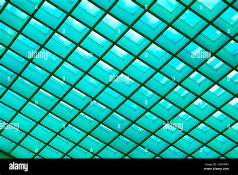 Geometric Abstract Green Glass Pattern Details The Translucent Roof Of Architecture Abstract