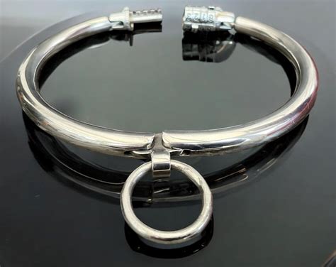 Bdsm Silver Stainless Steel Collar Eternity Collar Combination