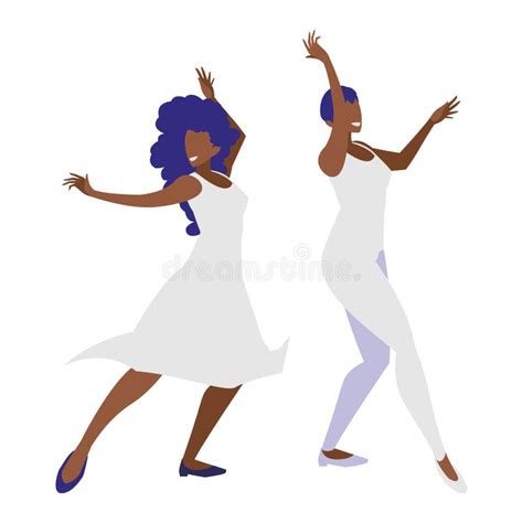 Young Black Girls Dancing Characters Stock Illustration Illustration