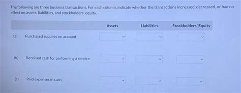 solved the following are three business transactions for
