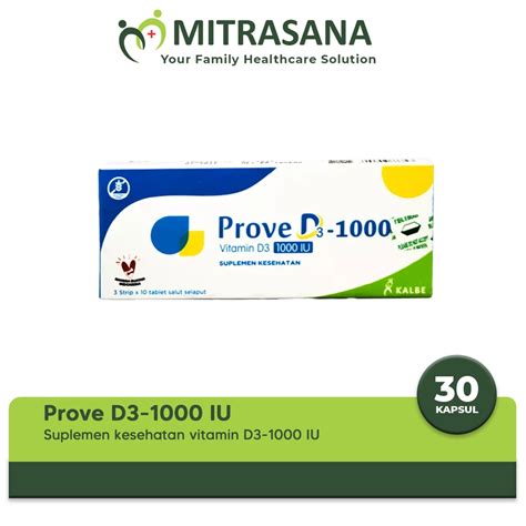 Jual Prove D3 1000 IU 30 Tablet Vitamin D3 Shopee Indonesia