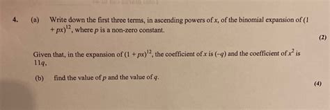 solved 4 a write down the first three terms in ascending