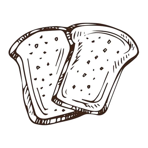 premium vector whole wheat toast bread hand drawn outline doodle icon