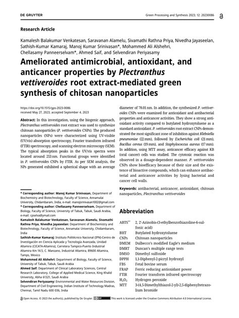 Pdf Ameliorated Antimicrobial Antioxidant And Anticancer Properties By Plectranthus