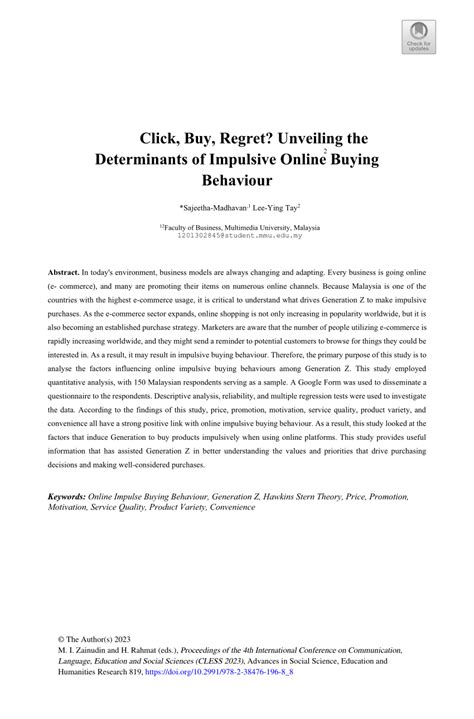 pdf click buy regret unveiling the determinants of impulsive