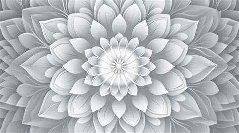 Vector Illustration Of Geometric Mandala Flower Pattern On Gray And