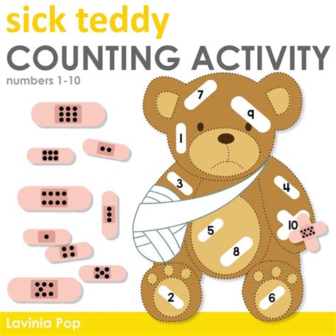 Sick Teddy Counting Printable Activity Dramatic Play Etsy Canada
