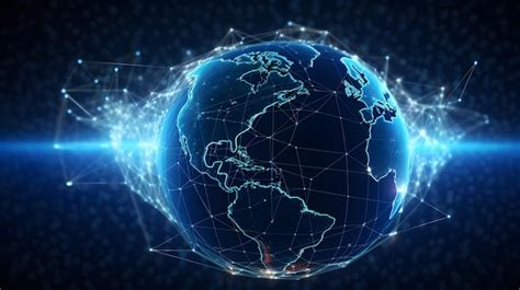 Connecting The World Earth Globe With Cloud Network Representing Global